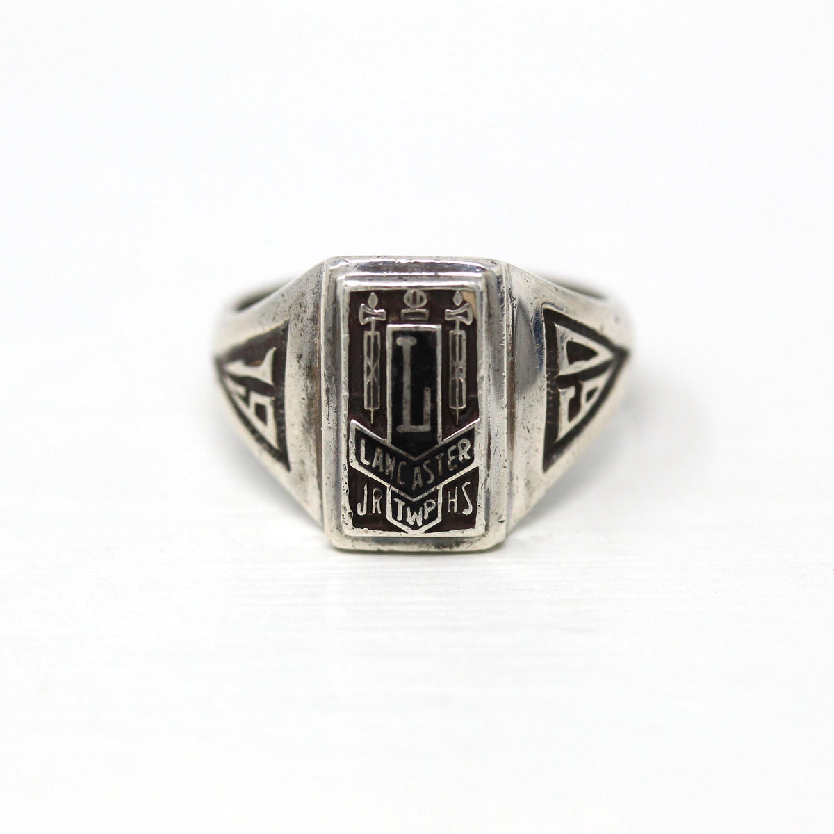 Vintage Class Ring - Retro Sterling Silver Lancaster Twp Jr High - Dat ...