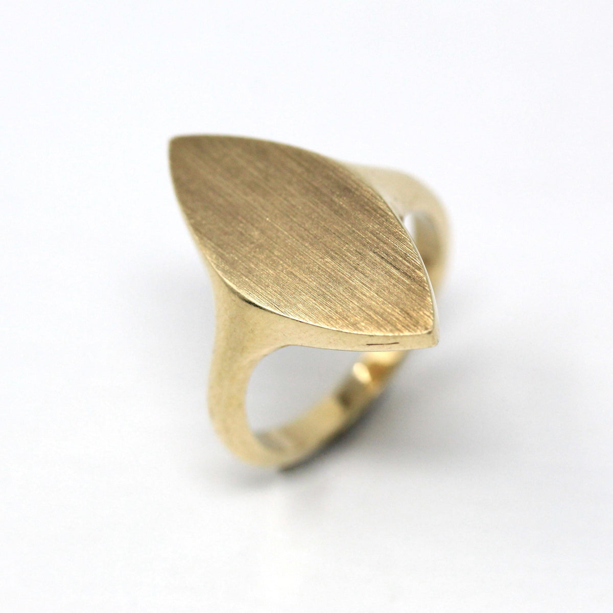 Blank Signet Ring - Retro 10k Yellow Gold Personalize Engrave Letters – MJV