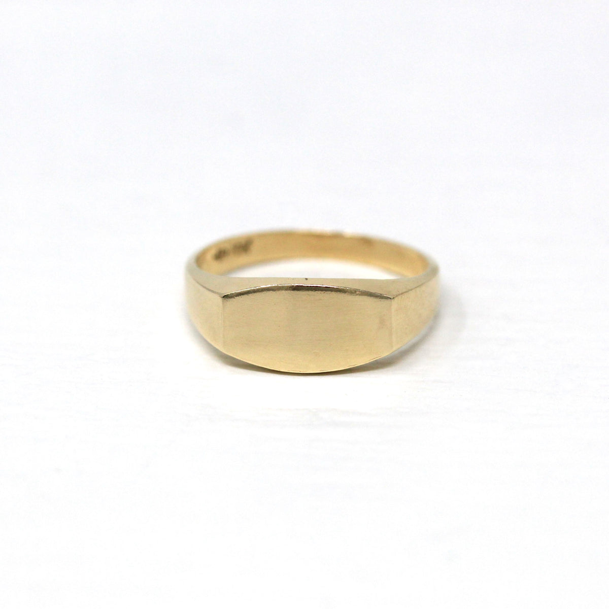 Blank Signet Ring - Retro 10k Yellow Gold Personalize Engrave Letters – MJV
