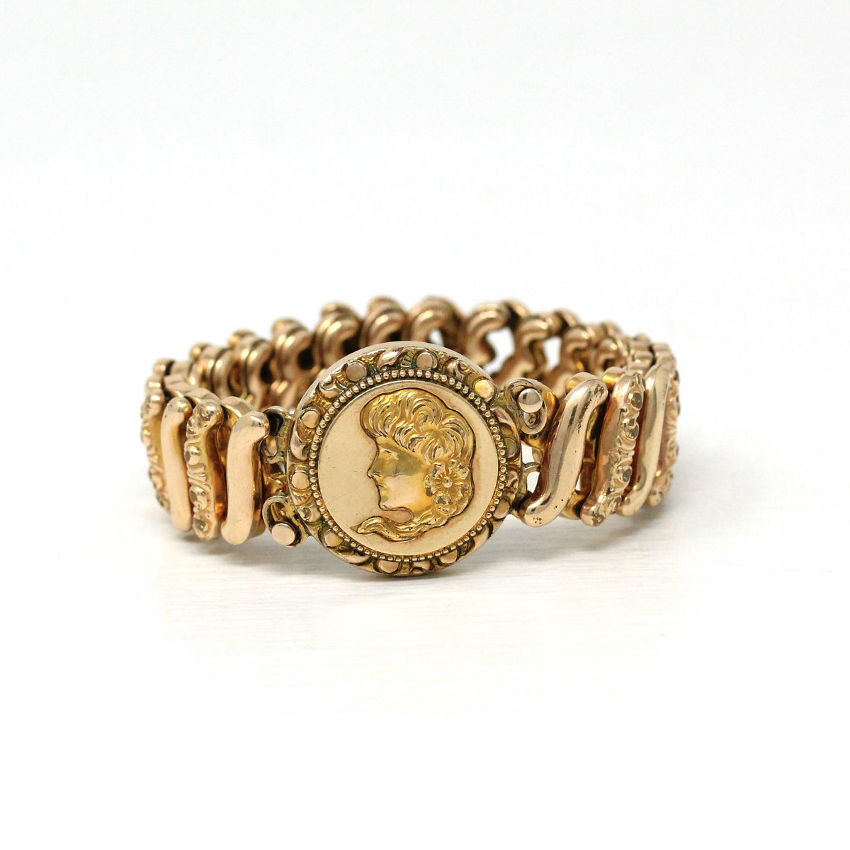 Antique Expansion Bracelet - Edwardian Gold Filled Expanding Stretch L ...